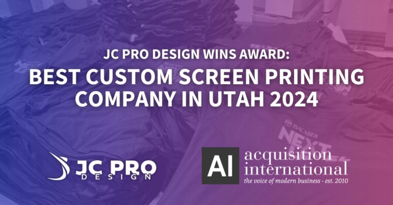 JC Pro Design Salt Lake City Wins "Best Custom Screen Printing Company in Utah 2024" Award | JC ...